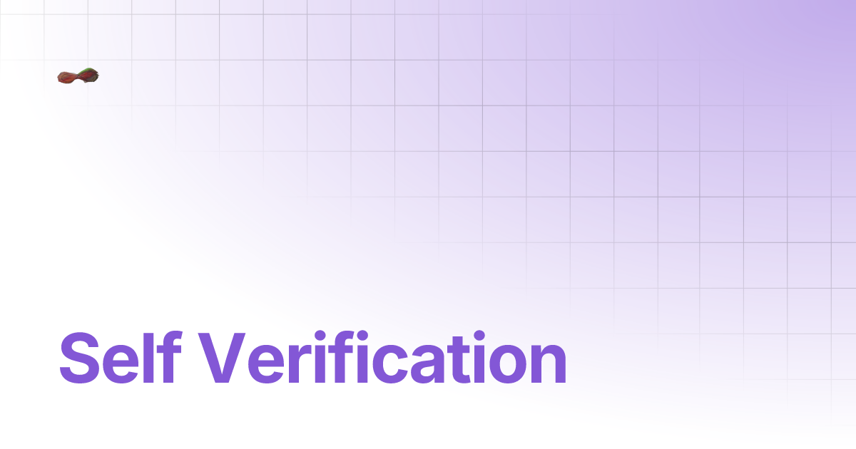 Self Verification | Support Forum