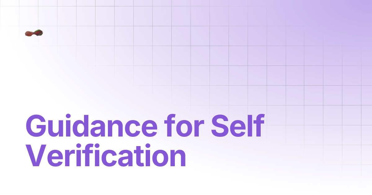 Guidance for Self Verification | Support Forum